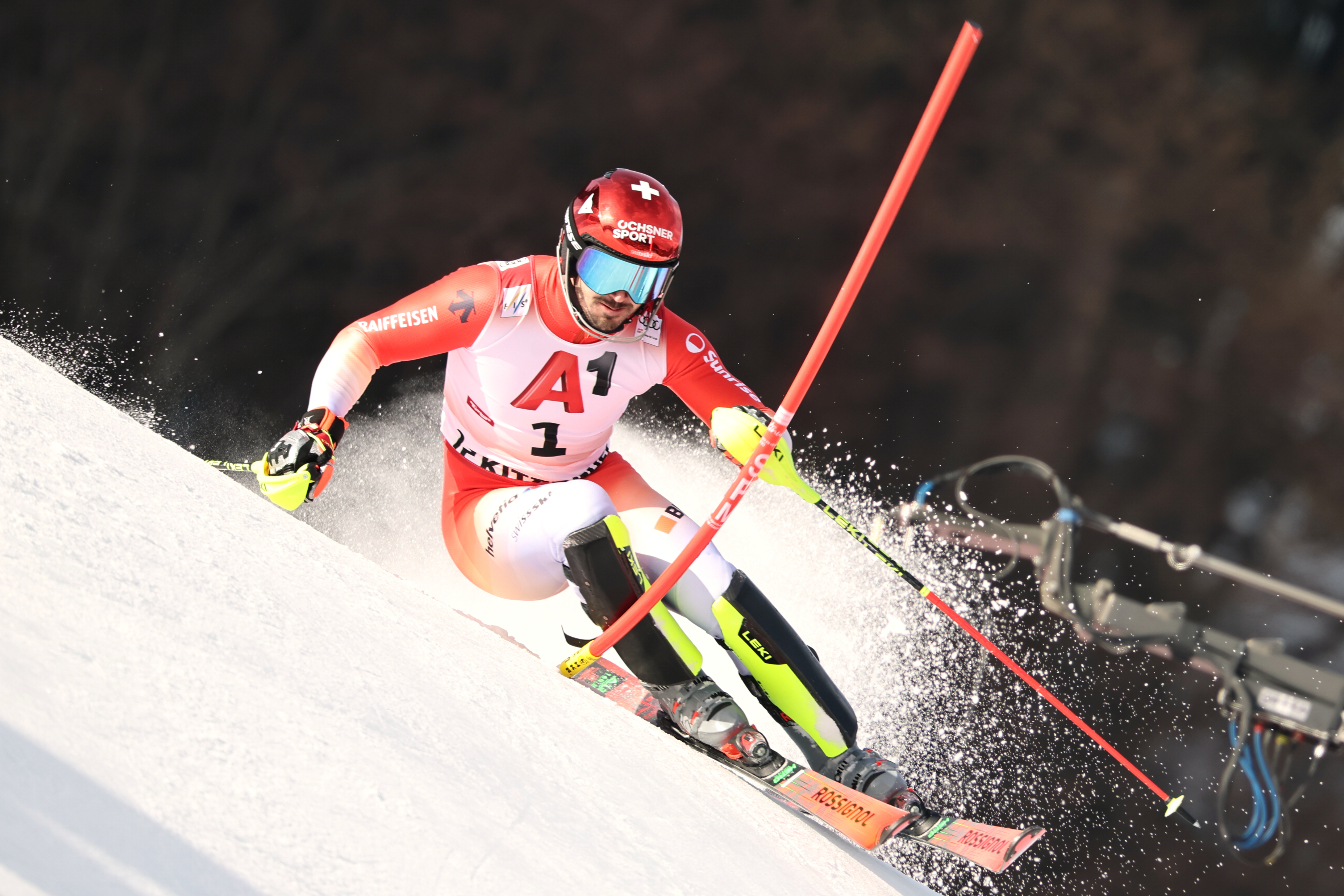 World champion Loic Meillard leads Kitzbühel slalom after 1st run. Atle ...
