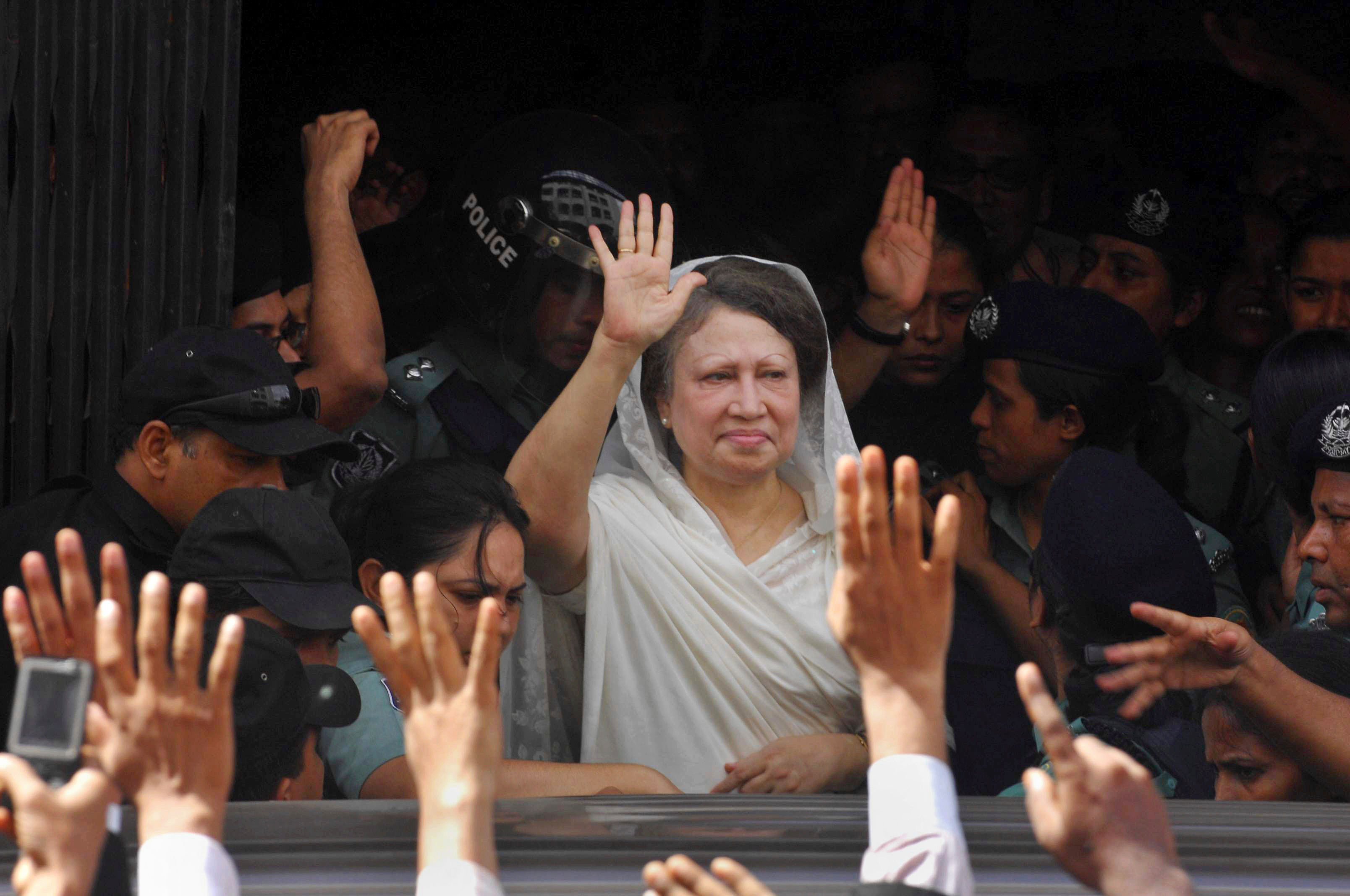 Khaleda Zia, former Bangladeshi prime minister and archrival of Hasina ...
