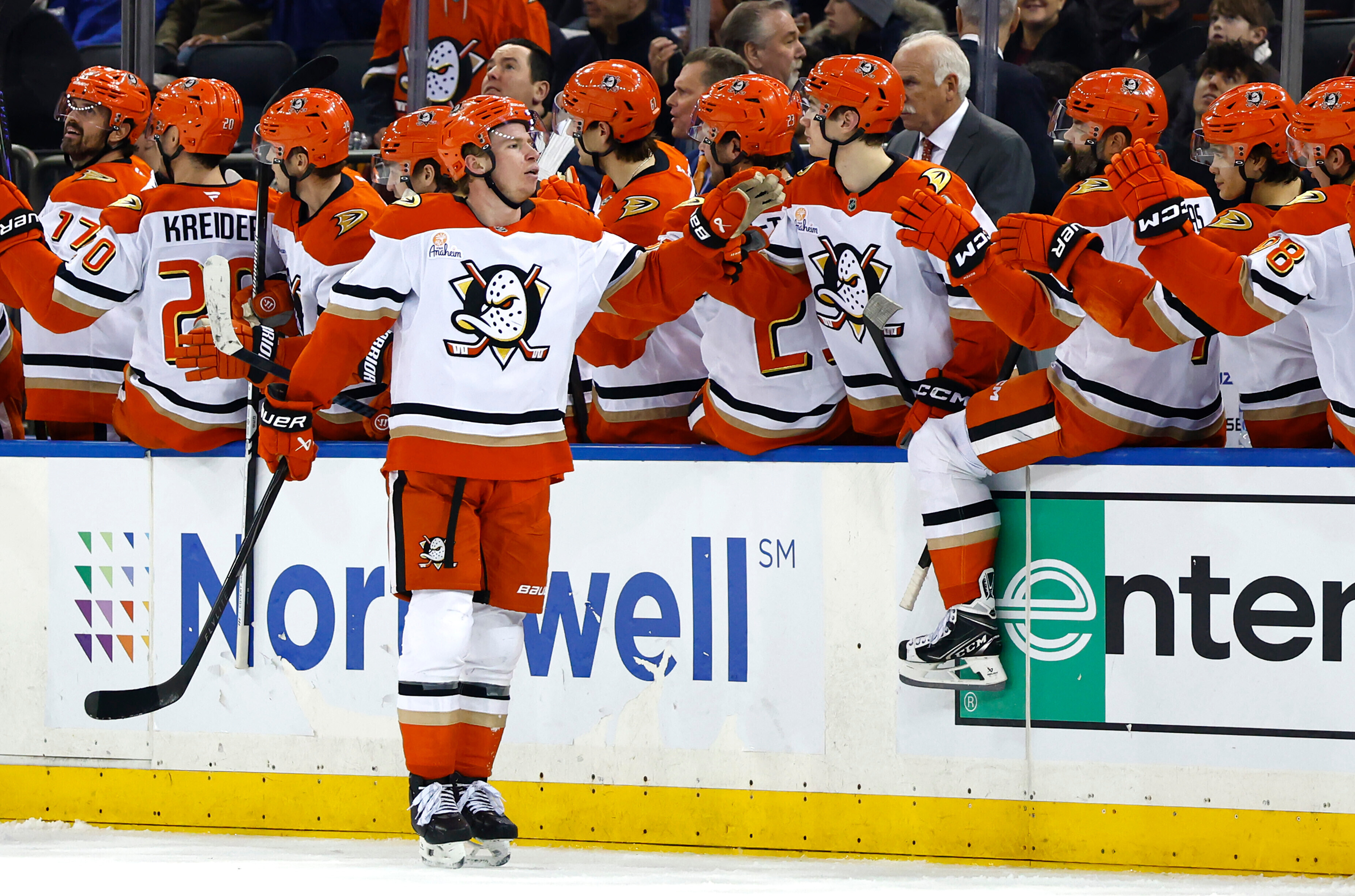 Gauthier scores twice as the Ducks beat the Rangers 4-1 to snap their ...