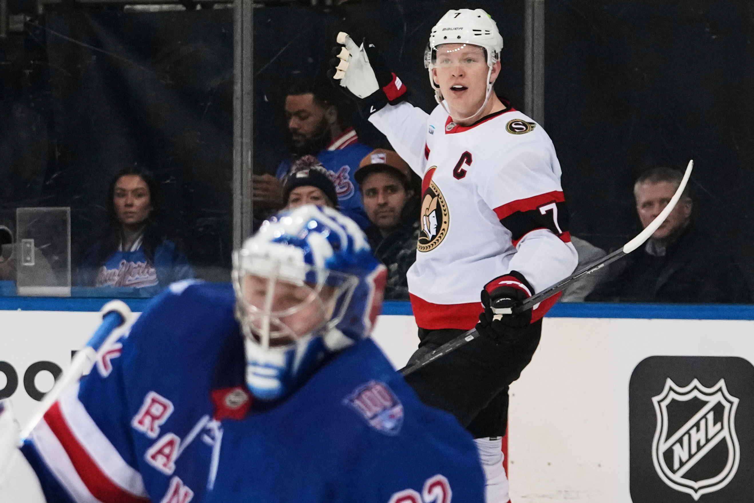 Brady Tkachuk scores his 200th goal as the Senators beat the Rangers 8 ...