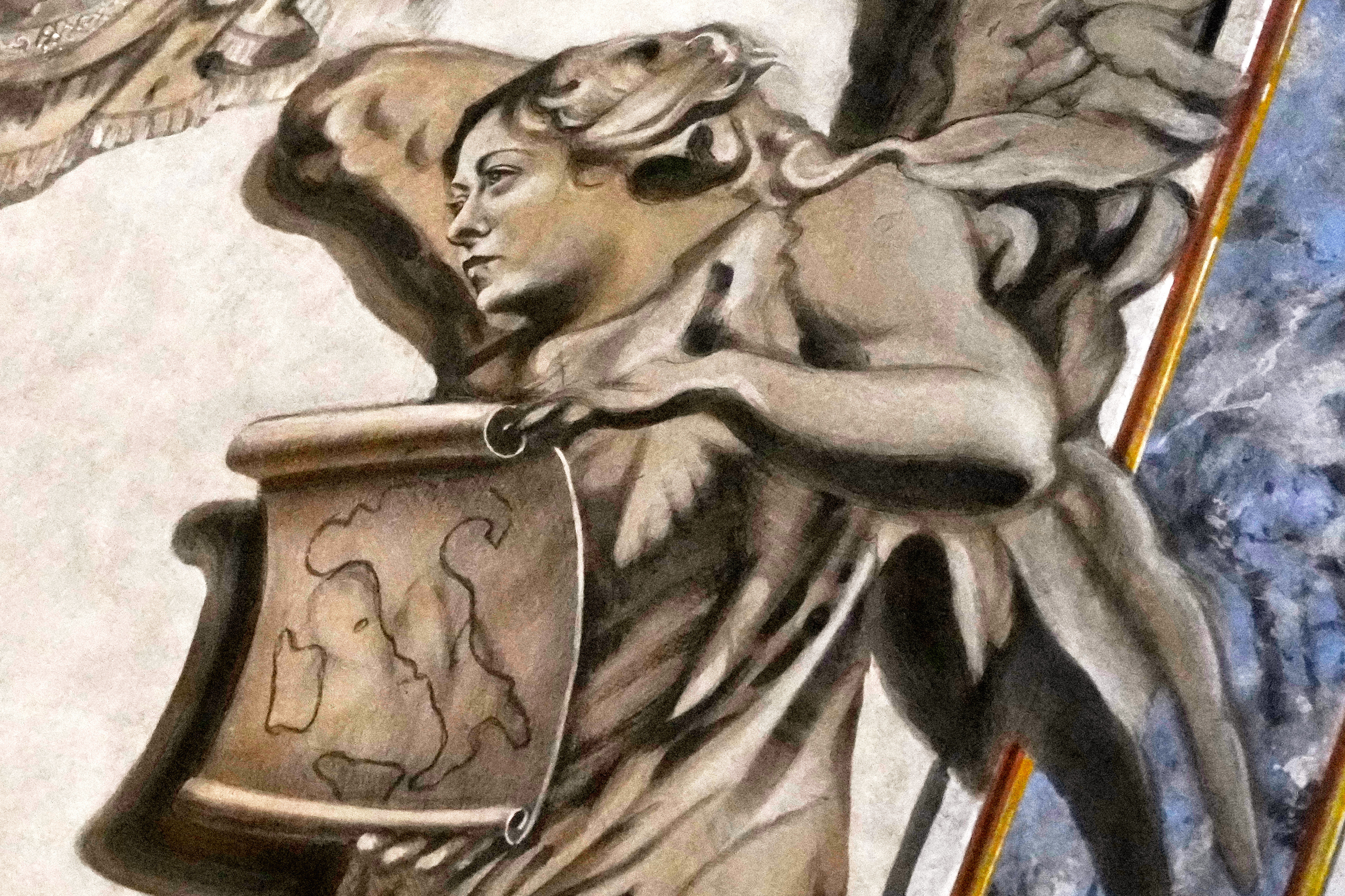 An angel resembling Italy's Meloni is painted over after an outcry from ...