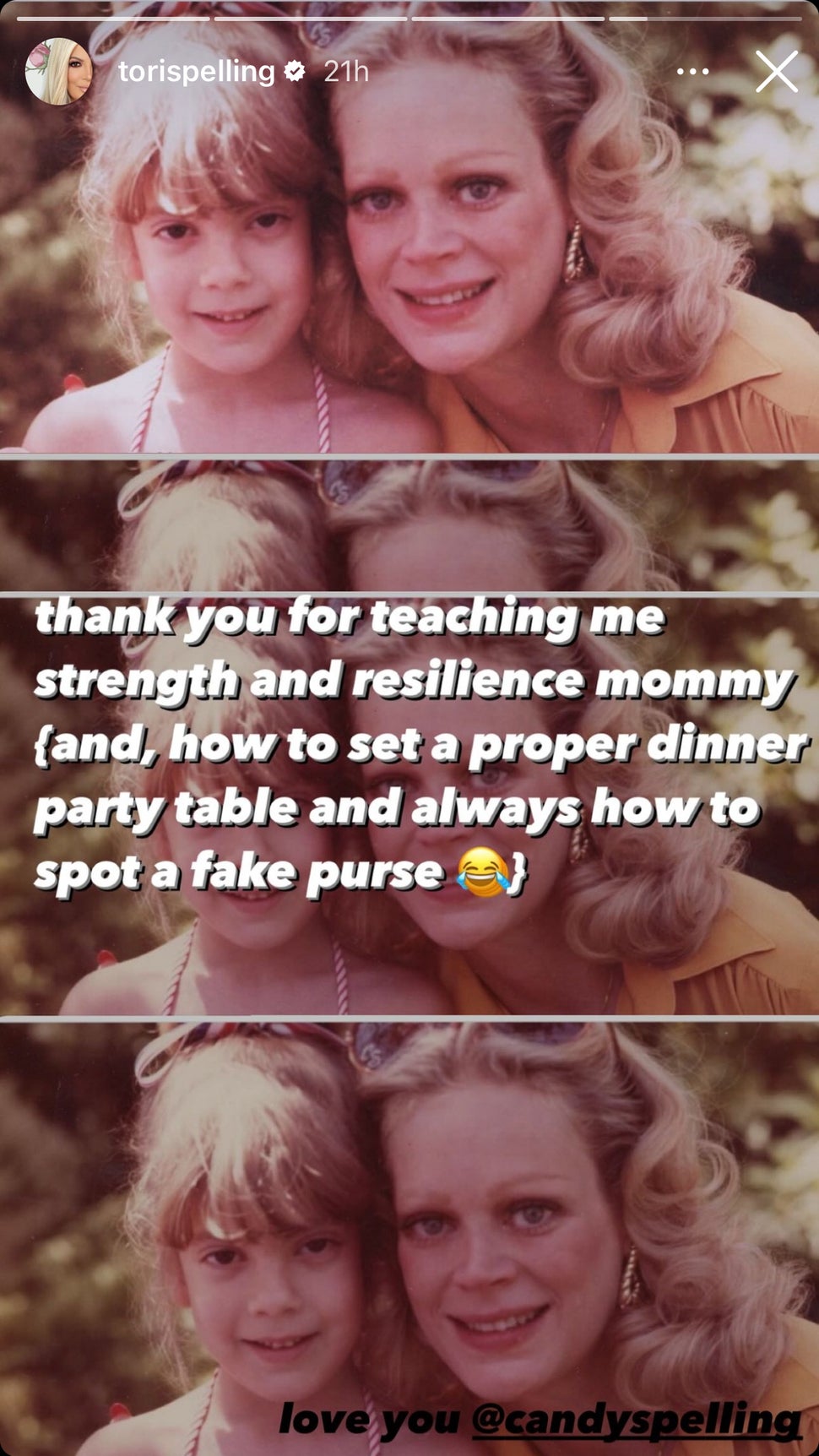 Tori Spelling Posts Mother's Day Tribute to Formerly Estranged Mom ...