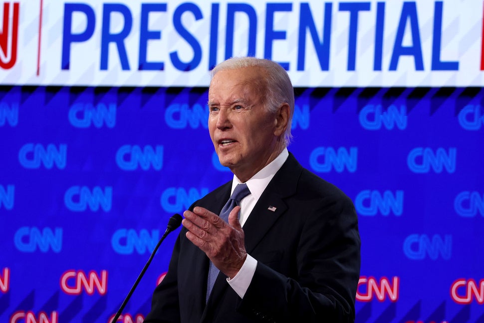 President Joe Biden Struggles Early in Presidential Debate With Hoarse ...